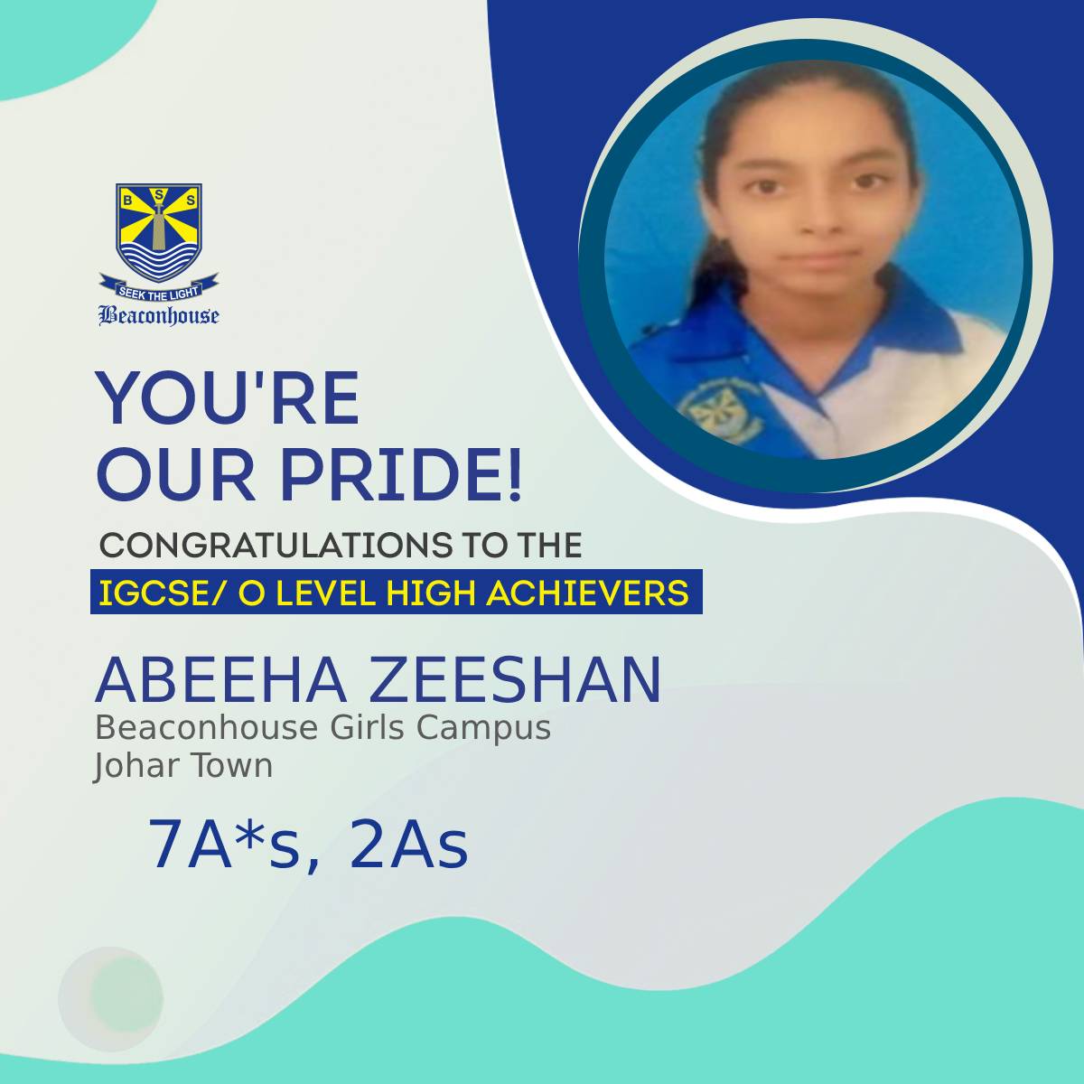 Congratulations, high achievers – Johar Town Girls` Campus, Lahore